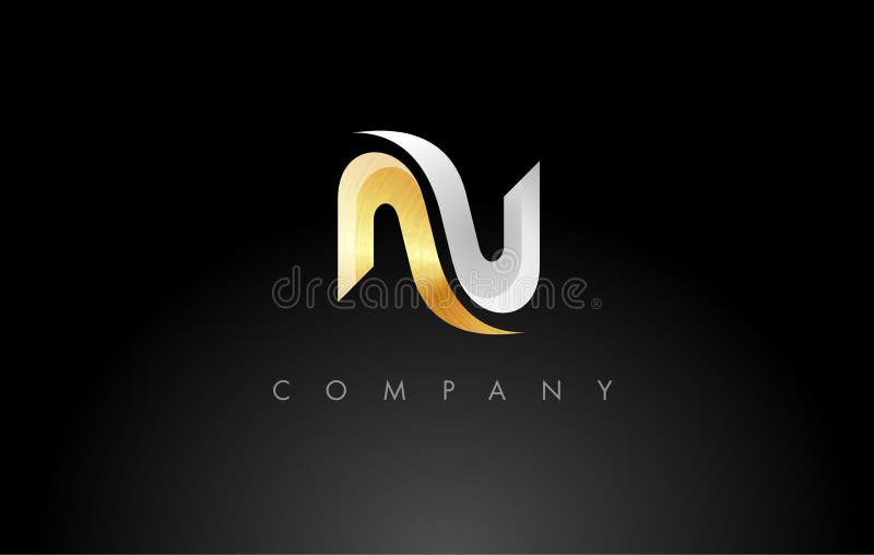 Gold N Logo. N Letter Icon Design Vector Stock Vector - Illustration of ...