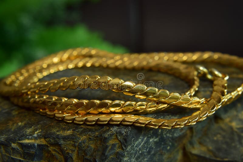 Gold Necklace it is a Beautiful Gold Necklace in a Unique Style, Stock ...
