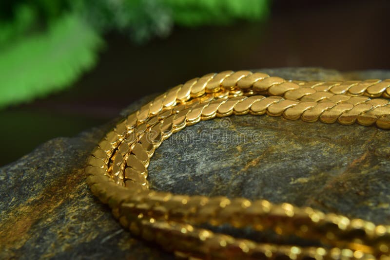 Gold Necklace it is a Beautiful Gold Necklace in a Unique Style, Stock ...