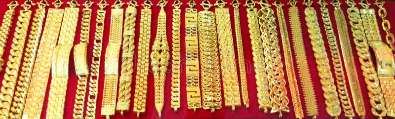 Gold Necklace at the Gold Store Background Stock Image - Image of ...