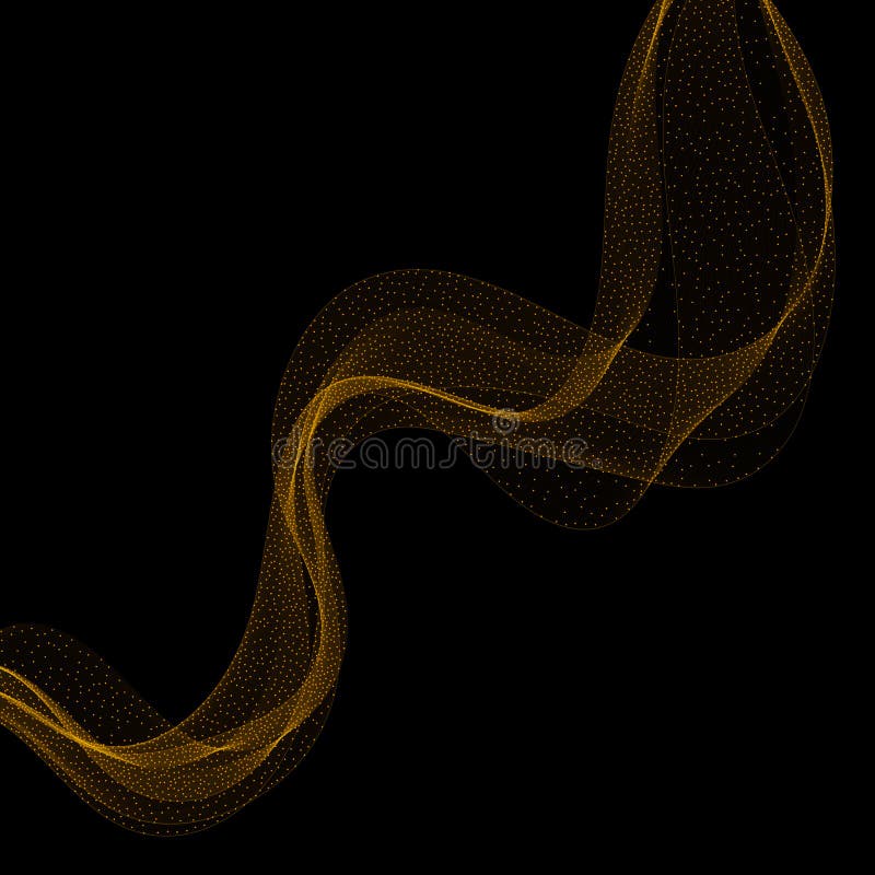 Gold Neon Waves. Abstract Vector Curves. Eps 10 Stock Illustration ...