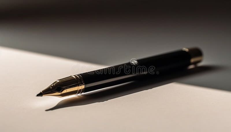 Gold Nib Signs Elegant Contract on Blank Paper Generated by AI Stock ...
