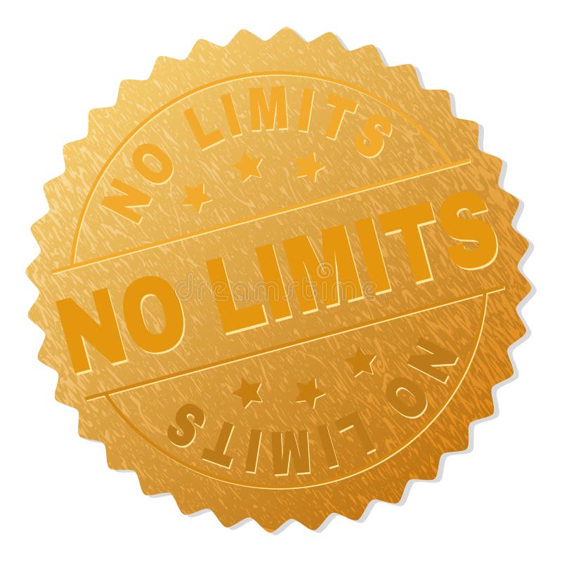 Gold NO LIMITS Medallion Stamp Stock Vector - Illustration of infinite ...