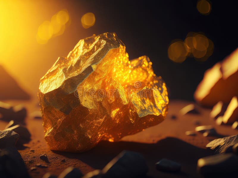 Gold Nugget Large and with a Rough Rocky Surface. Ai Generative Stock ...