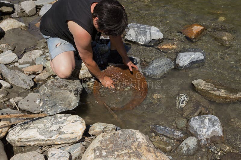Gold Nugget Mining from the River Stock Image - Image of prosperity ...
