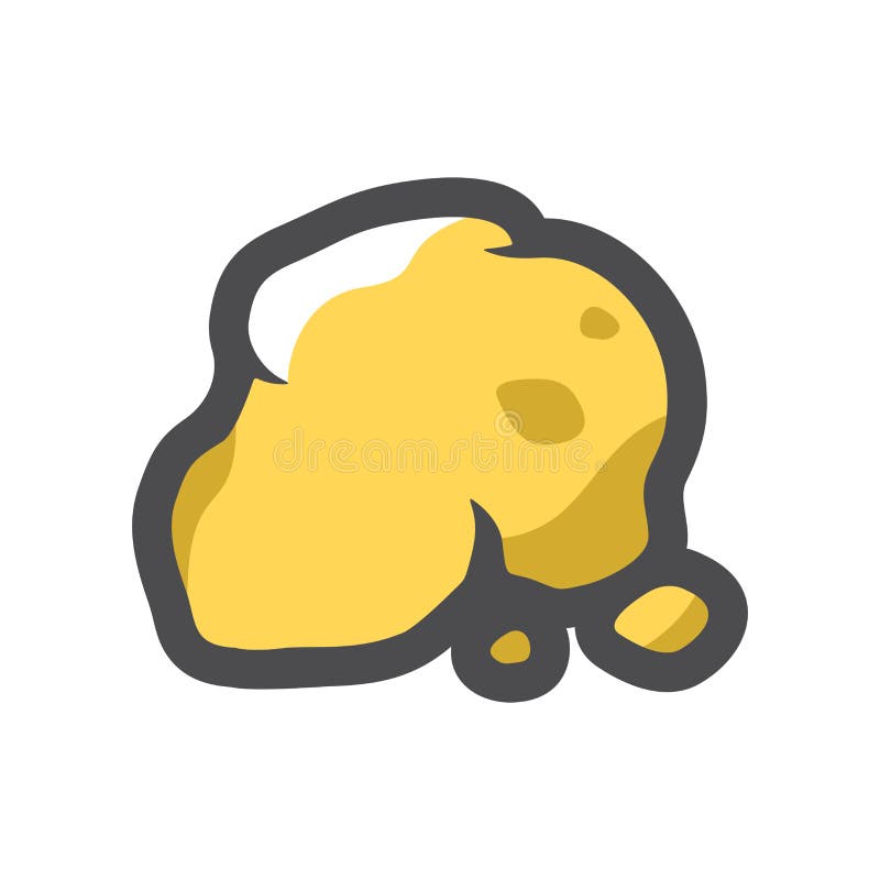 Gold Nugget Ore Vector Icon Cartoon Illustration. Stock Vector ...