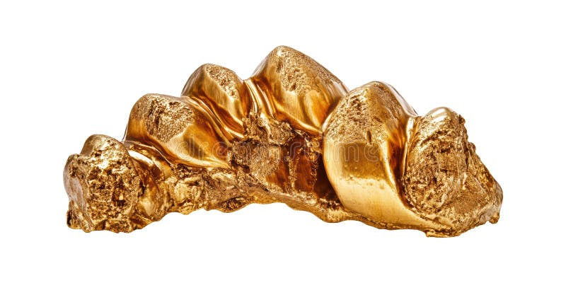 Gold Nugget with Rough Texture Isolated on Transparent Background Stock ...