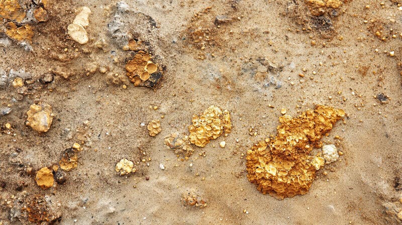 Gold Nugget in Soil stock illustration. Illustration of ground - 349247640