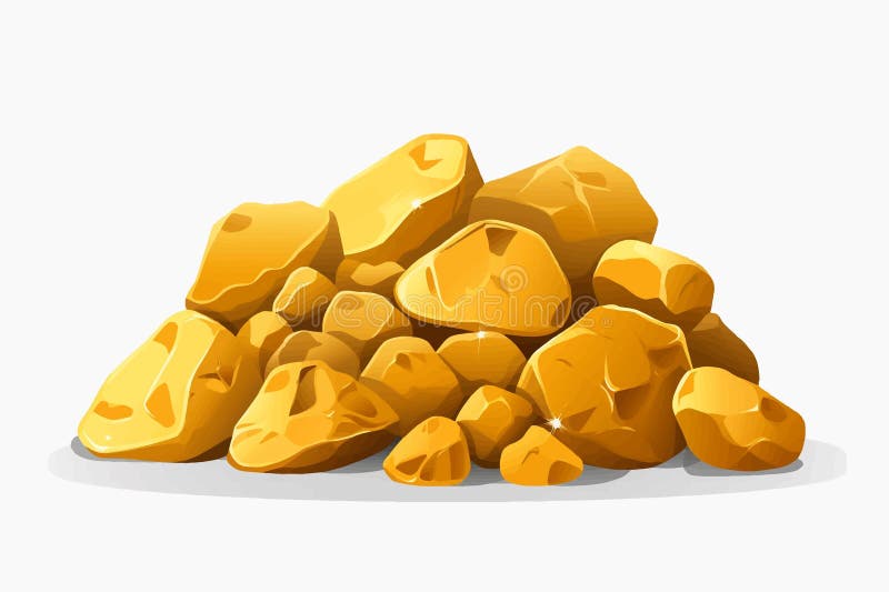 Gold Nugget Vector Flat Minimalistic Isolated Vector Style Illustration ...