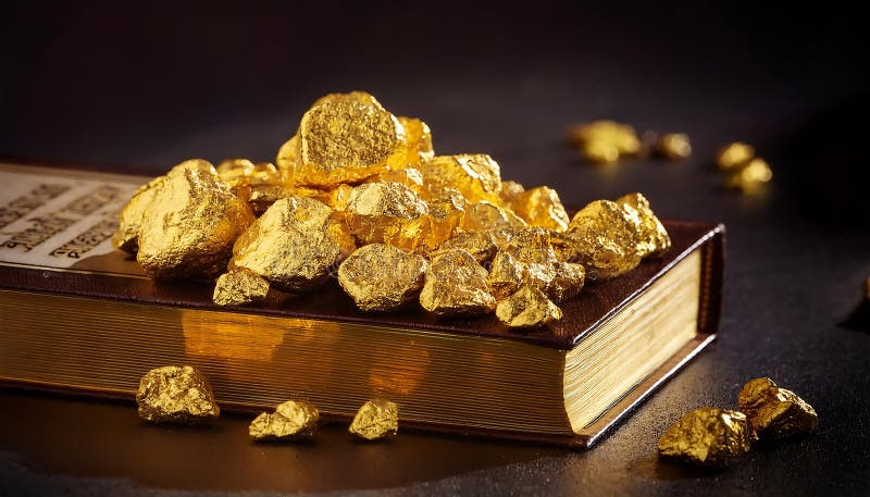 The Gold Nuggets are in the Books of the Ancients Stock Illustration ...