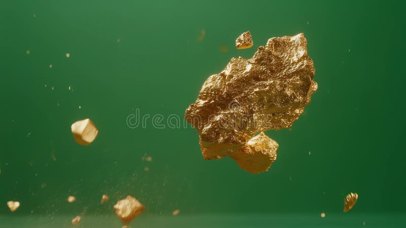 Gold Nuggets Exploding on Green Screen Background Stock Footage - Video ...