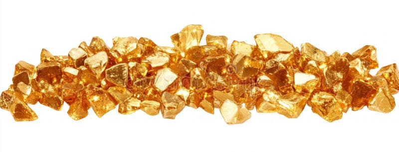 Gold Nuggets Forming a Line on White Background Stock Illustration ...