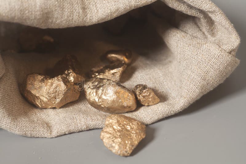Gold Nuggets Spilling Out Pouch Stock Photos - Free & Royalty-Free ...