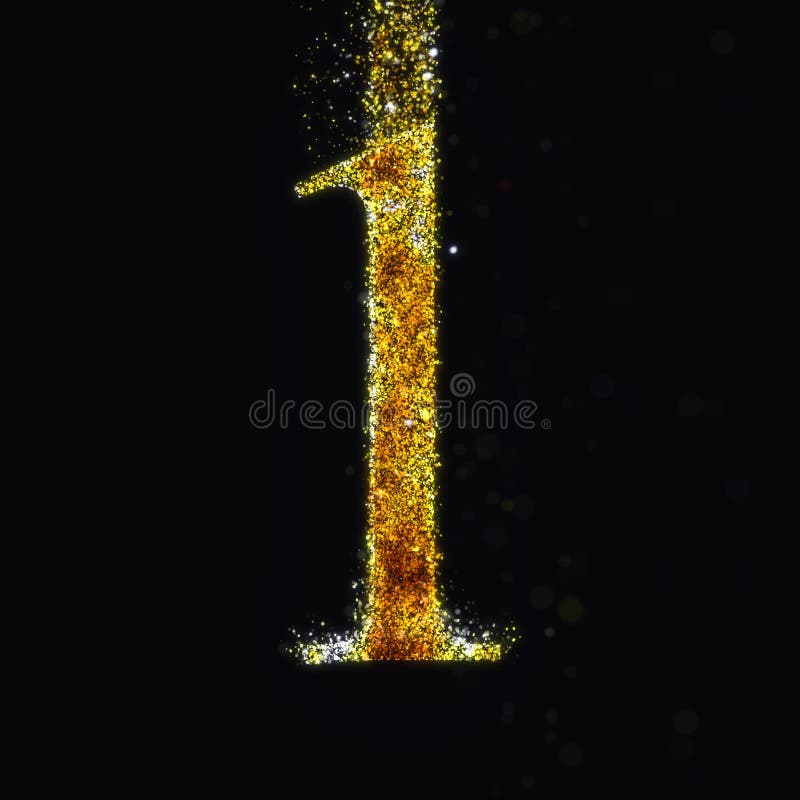 3D Gold Number One , 1 Isolated Over White Stock Illustration ...