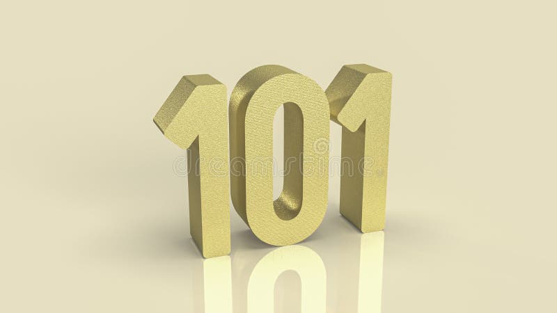101 Gold Number for Beginner Concept 3d Rendering Stock Illustration ...