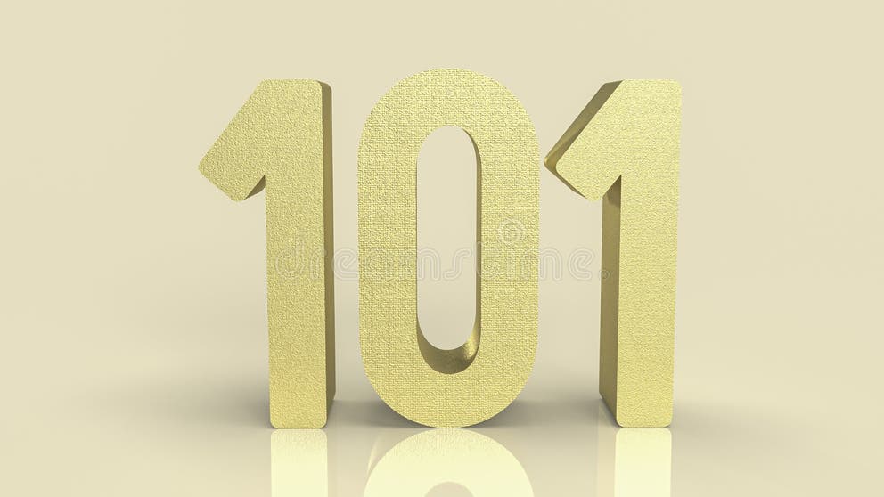 101 Gold Number for Beginner Concept 3d Rendering Stock Illustration ...