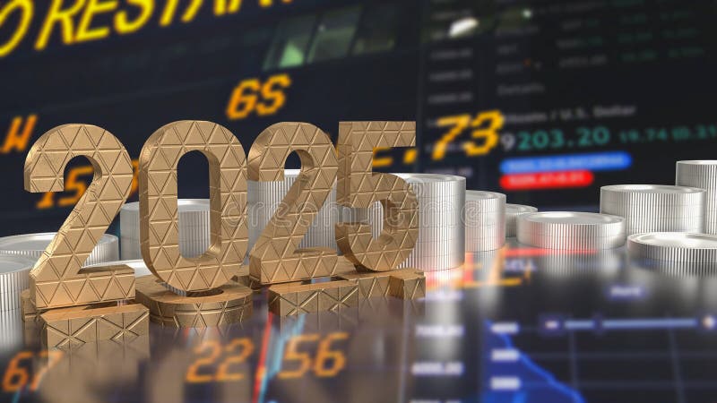 The Gold Number 2025 for Business Concept 3d Rendering Stock ...