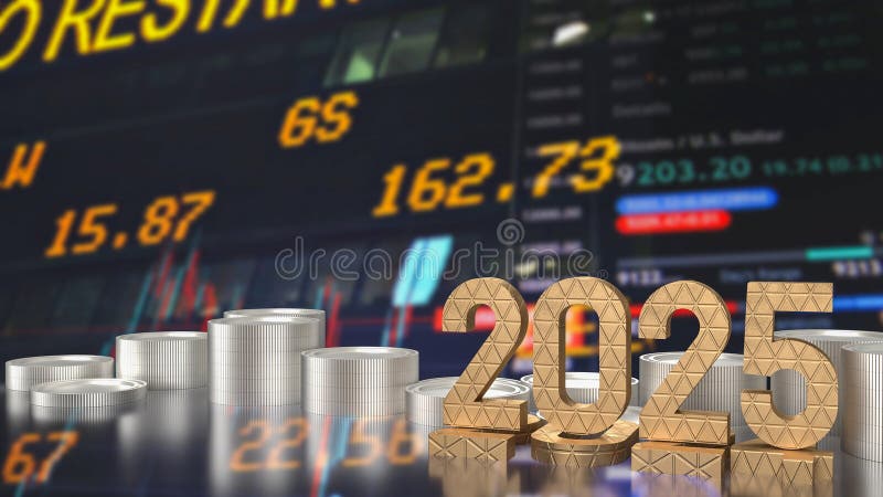 The Gold Number 2025 for Business Concept 3d Rendering Stock ...
