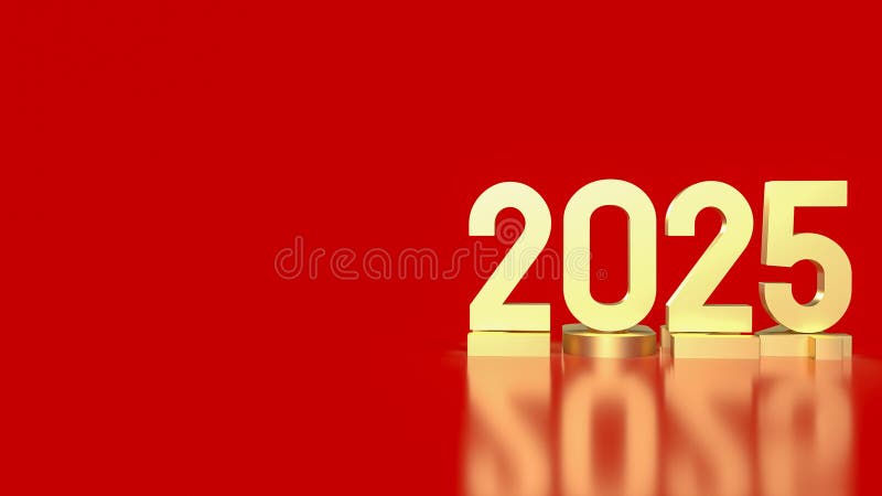 The Gold Number 2025 for Business Concept 3d Rendering Stock ...
