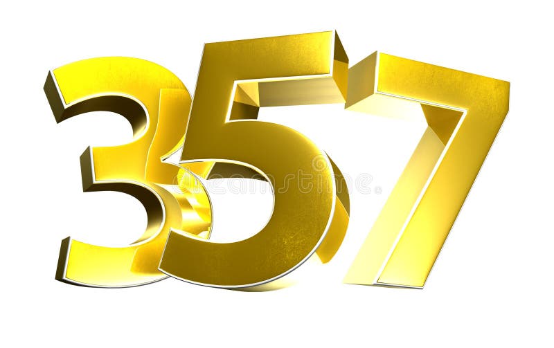Gold number 357. stock illustration. Illustration of bill - 243129336