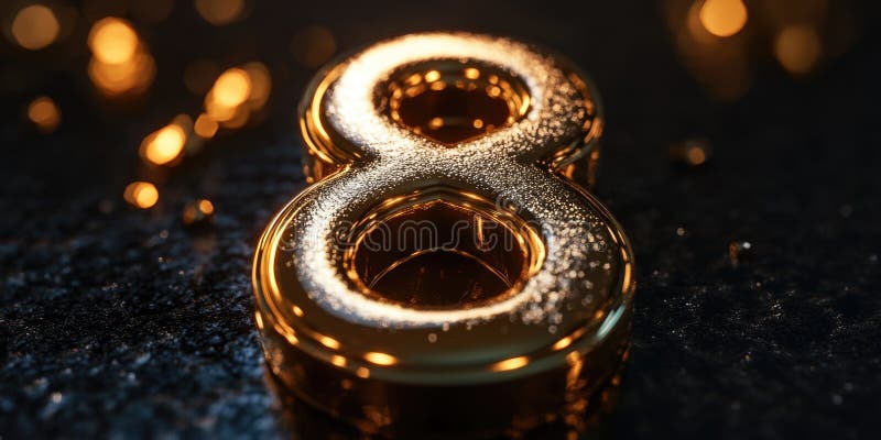 Gold Number Eight stock illustration. Illustration of metallic - 377395841