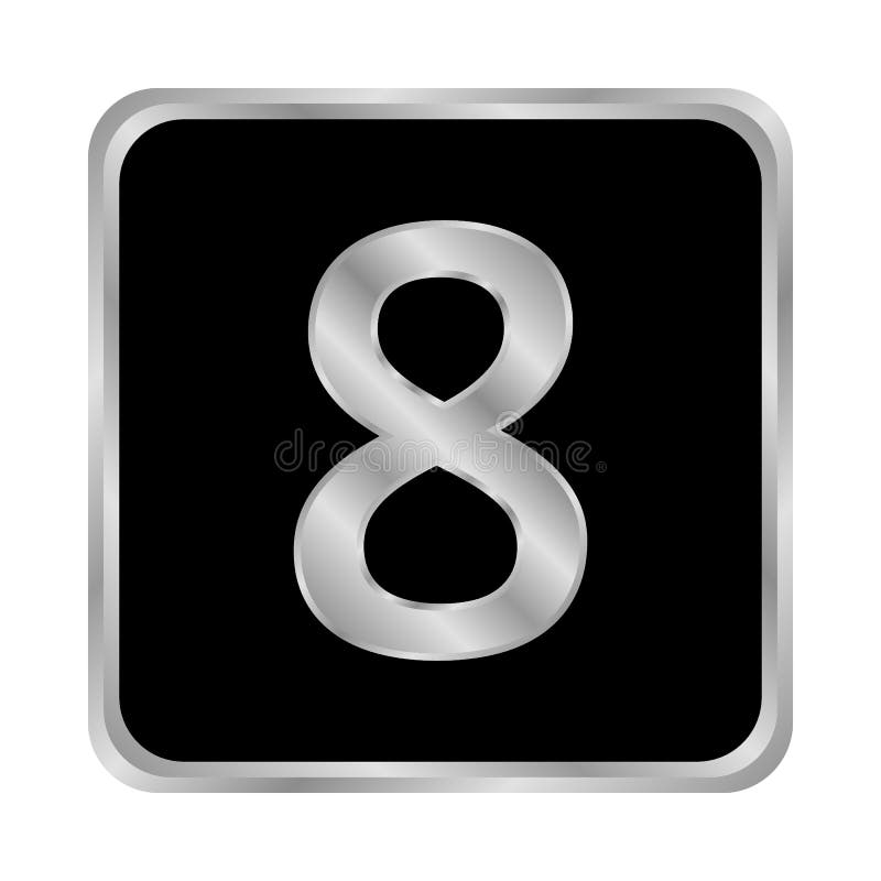 Gold number eight button stock illustration. Illustration of number ...