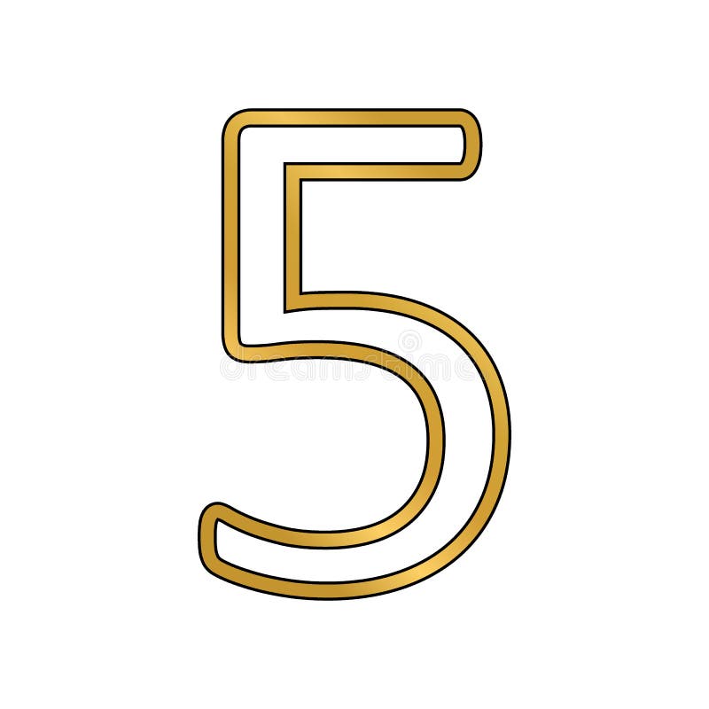 Gold number five symbol stock illustration. Illustration of digit ...