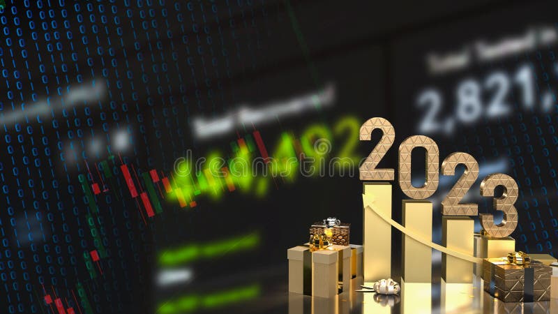 The 2023 Gold Number for New Year or Celebration Concept 3d Rendering ...
