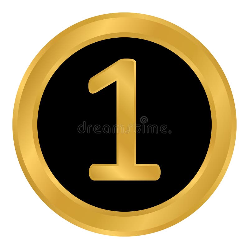 Gold number one symbol stock illustration. Illustration of number ...