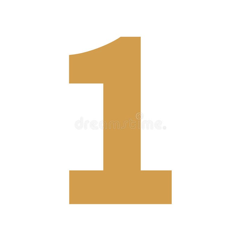 Gold number one stock illustration. Illustration of drawing - 243850789