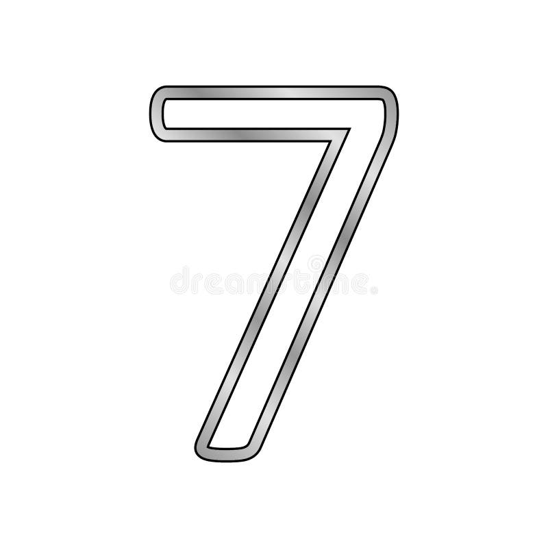Gold number seven symbol stock illustration. Illustration of emblem ...