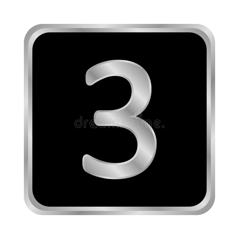 Number three button stock illustration. Illustration of calculation ...