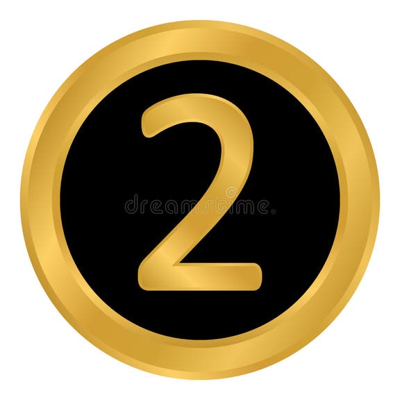 Gold number two button stock illustration. Illustration of concept ...