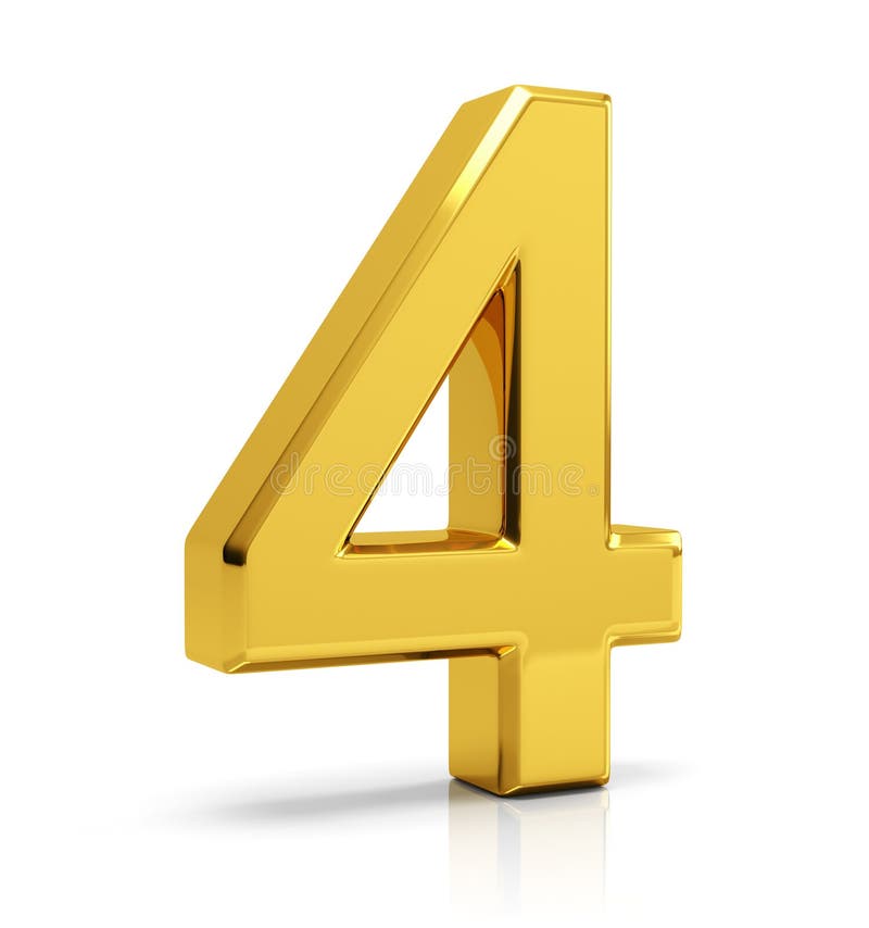 Gold number 4 stock illustration. Illustration of digit - 92181001
