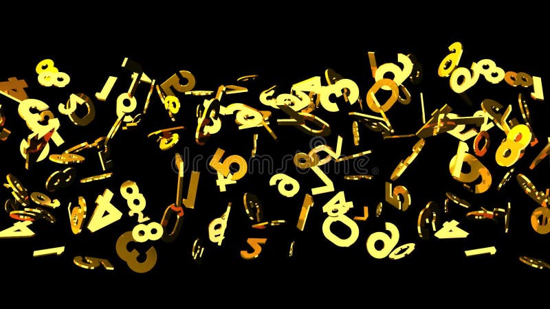 Gold Numbers on Black Background Stock Footage - Video of ornate ...