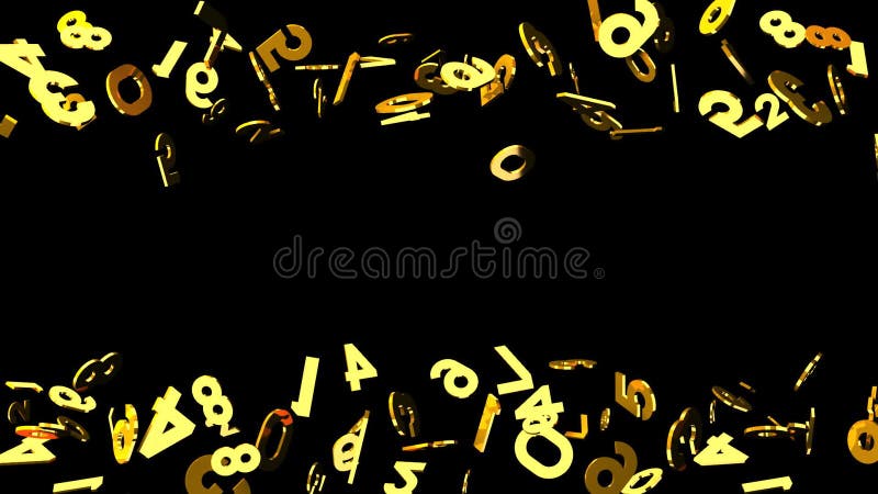 Gold Numbers on Black Background Stock Footage - Video of math ...