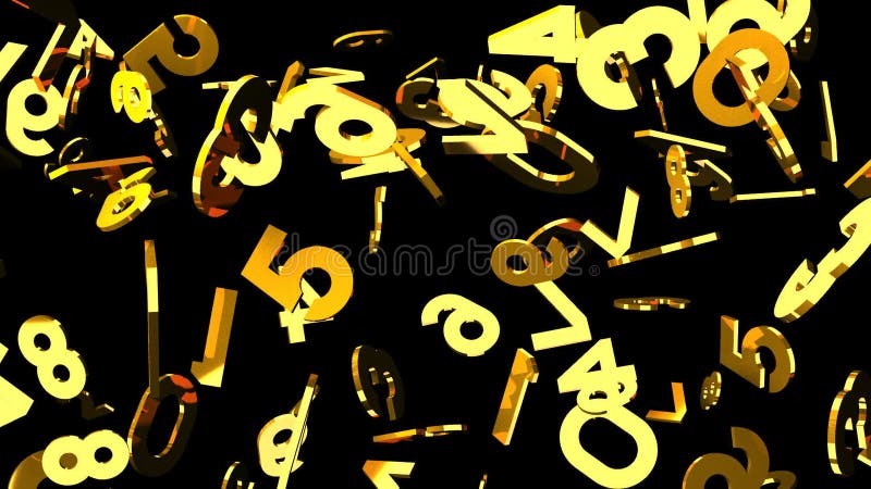 Gold Numbers on Black Background Stock Footage - Video of math ...