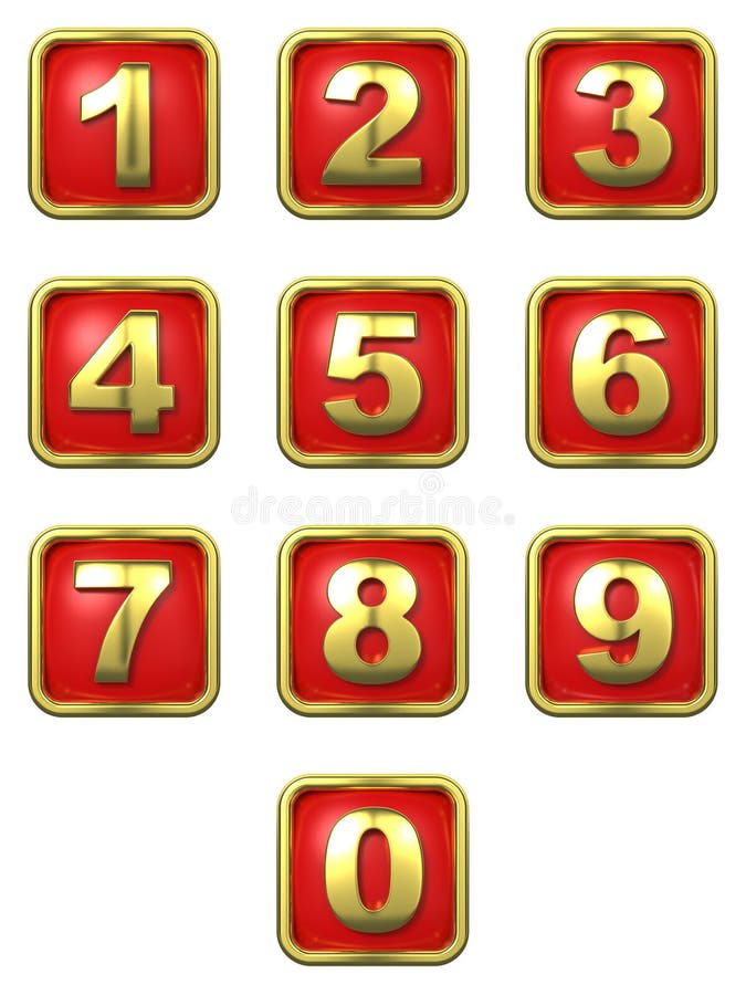 Gold Numbers in Frame stock illustration. Illustration of design - 52159070