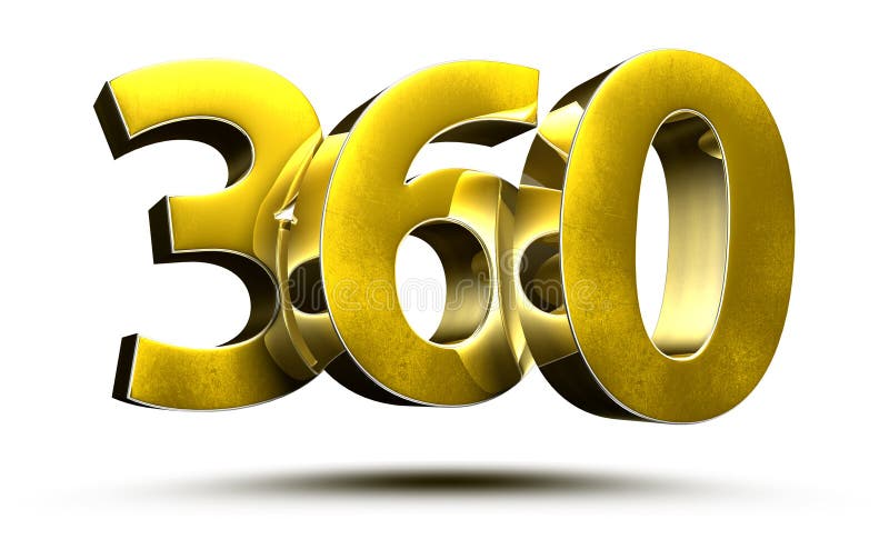 Gold 360 Degrees View Vector Icons Set. Virtual Reality Icons. Isolated ...