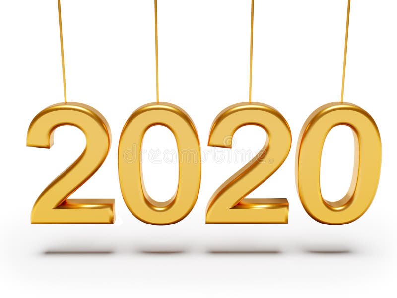 Gold Numbers of New Year 2020 with Shadow Stock Illustration ...