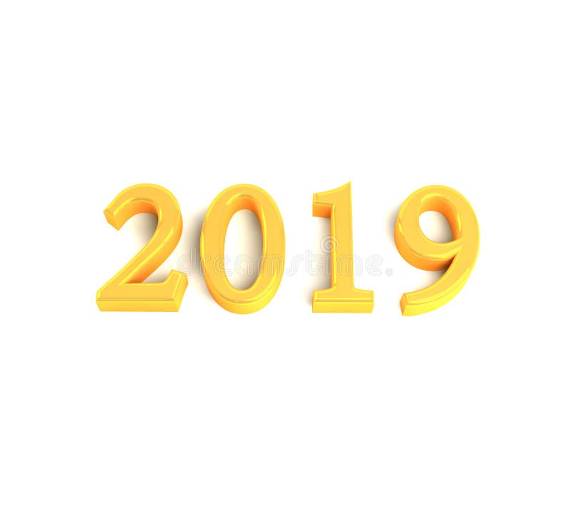 Numbers 2019 on Gold Bullion. New Year 2019 Concept Stock Illustration ...