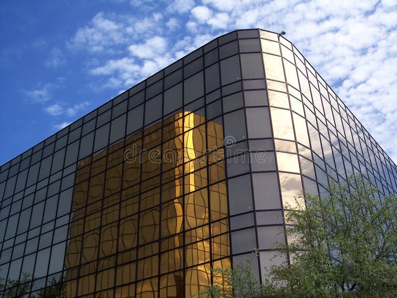 Gold office building 3 stock image. Image of modern, tower - 148717