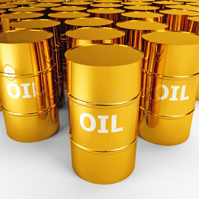 Gold oil barrels stock photo. Image of economy, stockmarket - 5913492