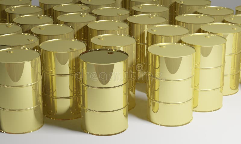 Gold oil barrels stock photo. Image of shares, power - 66051568