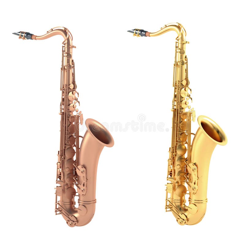 Gold and Old Copper Saxophone Isolated Stock Illustration ...
