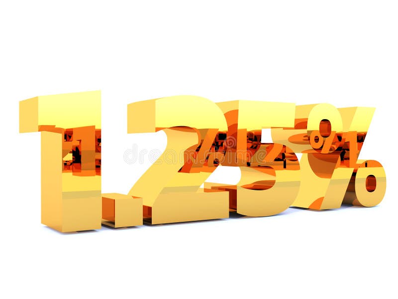 Gold Zero Point Two Five Percent or 0.25 with Self Reflection Stock ...