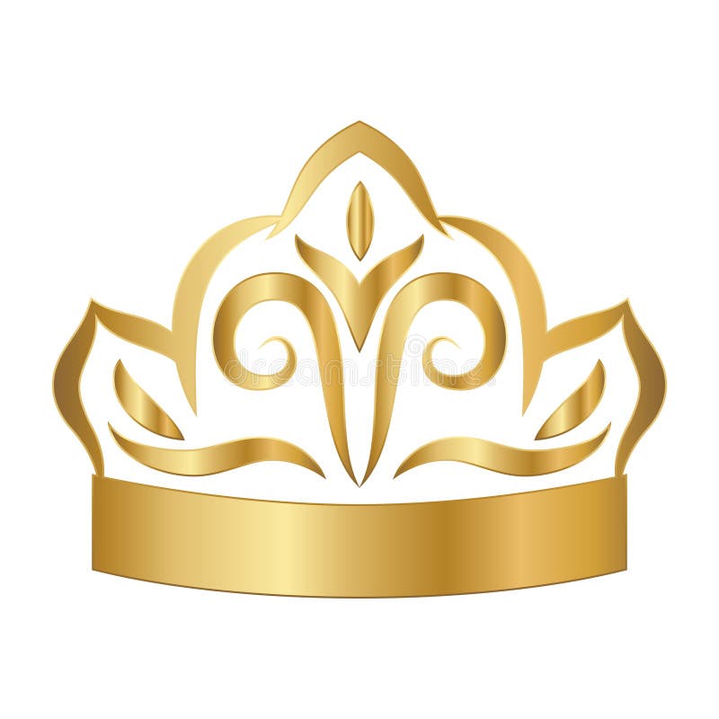 Gold Ornament in Crown Shaped Vector Design Stock Vector - Illustration ...