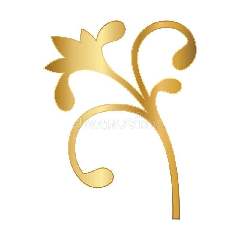 Gold Ornament in Flower Shaped Vector Design Stock Vector ...