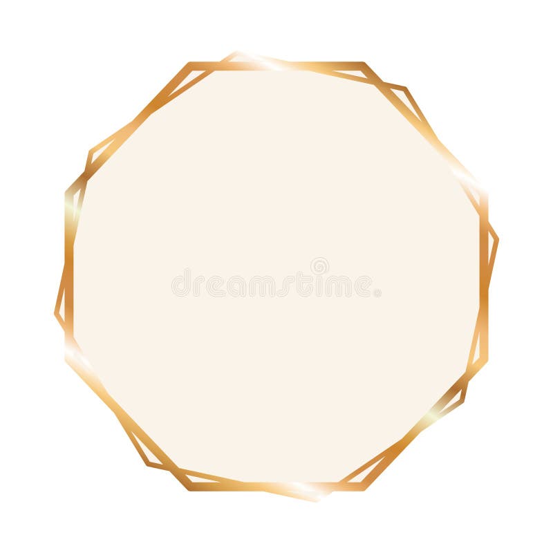 Gold Ornament Frame in Circle Shaped Vector Design Stock Vector ...