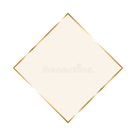 Gold Ornament Frame in Diamond Shaped Vector Design Stock Vector ...